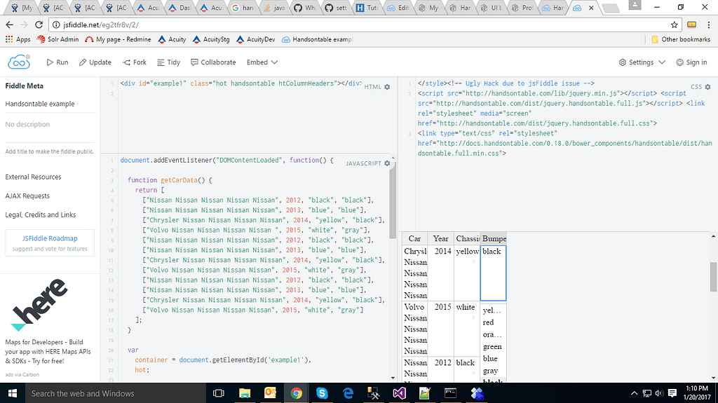 HandsOnTable dropdown issue - Issues - Handsontable Forum