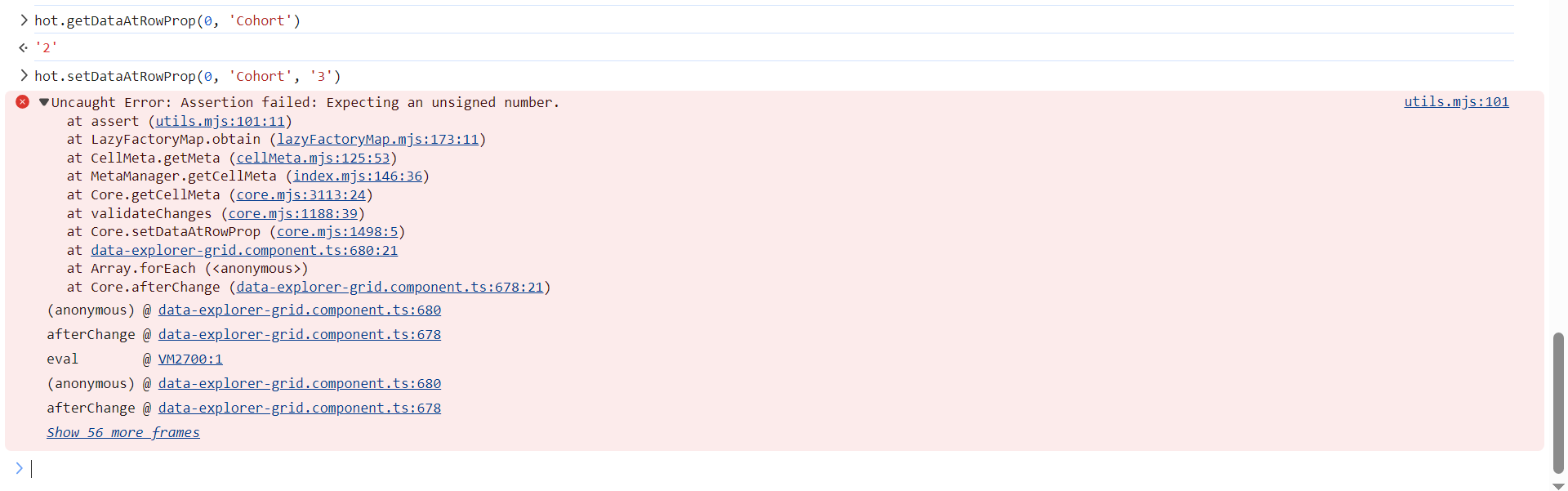Handsontable v14.0.0 setDataAtRowProp is throwing Error! - Questions ...
