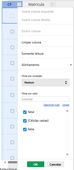 Error in the values of a checkbox type filter - Issues - Handsontable Forum